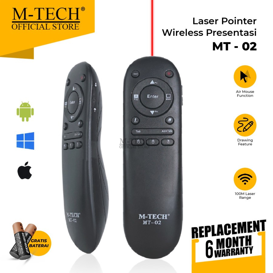 Jual M-Tech Original Laser Pointer with Mouse Function Wireless MT-02 ...