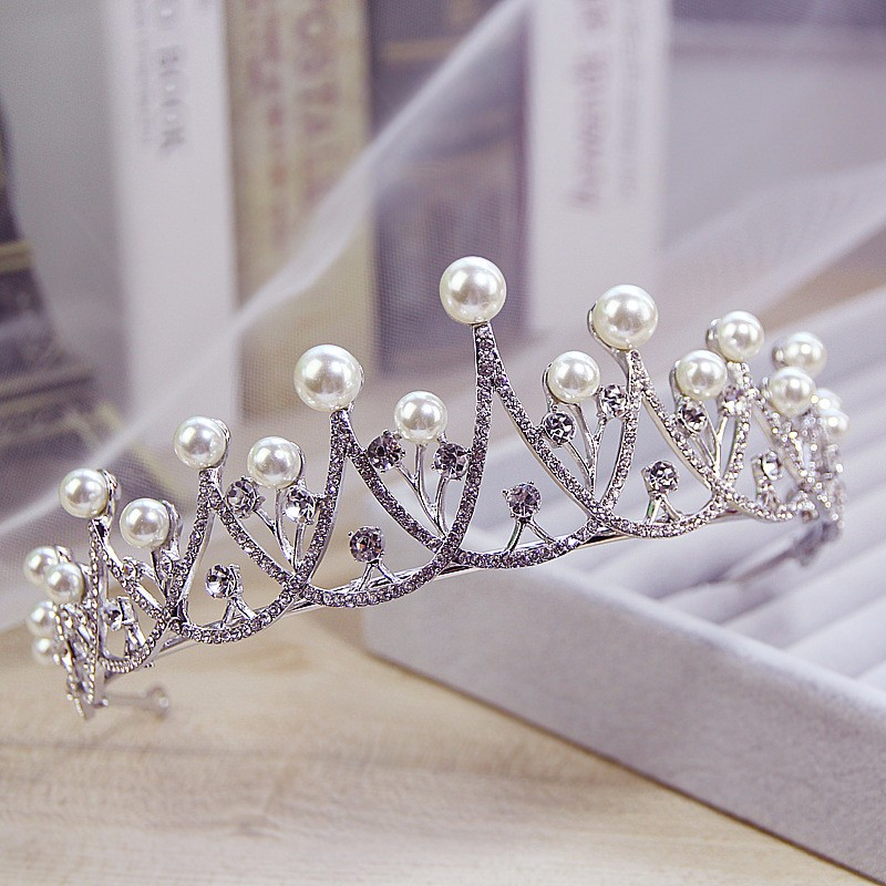 Jual Princess Crystal Tiara Crown Pearl Tiara Crown Elegant Tiara ...