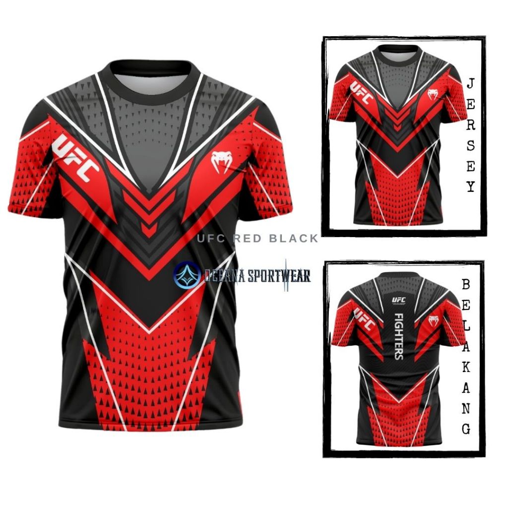 Jual BAJU JERSEY UFC VENUM MMA MERAH HITAM PREMIUM FULL PRINTING ...