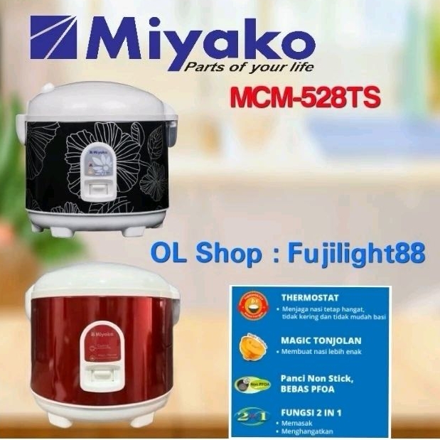 Jual Ricecooker Miyako MCM-528TS / 509 TS, Penanak Nasi Magic Com 1 ...