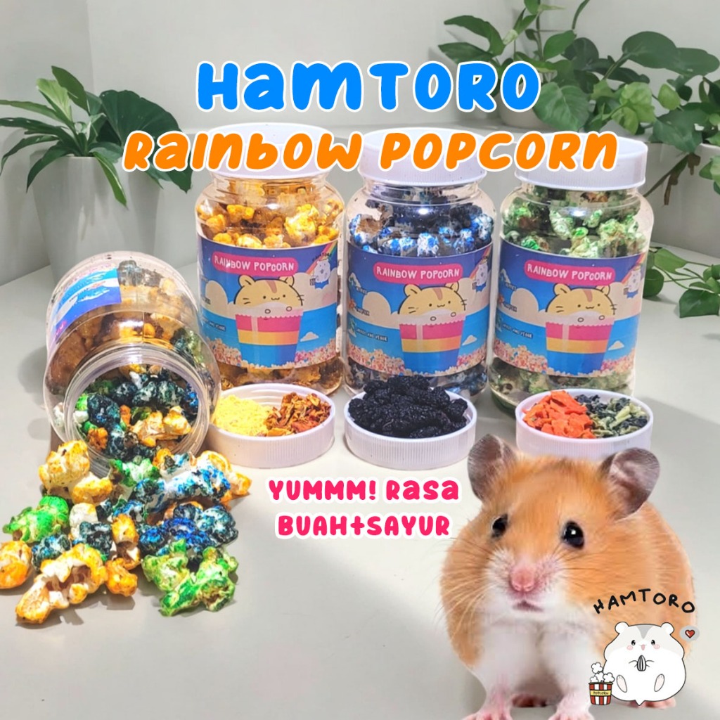 Jual Hamtoro Rainbow Popcorn 50g Snack Buah Hamster, Sugar Glider Nafsu Makan | Shopee Indonesia