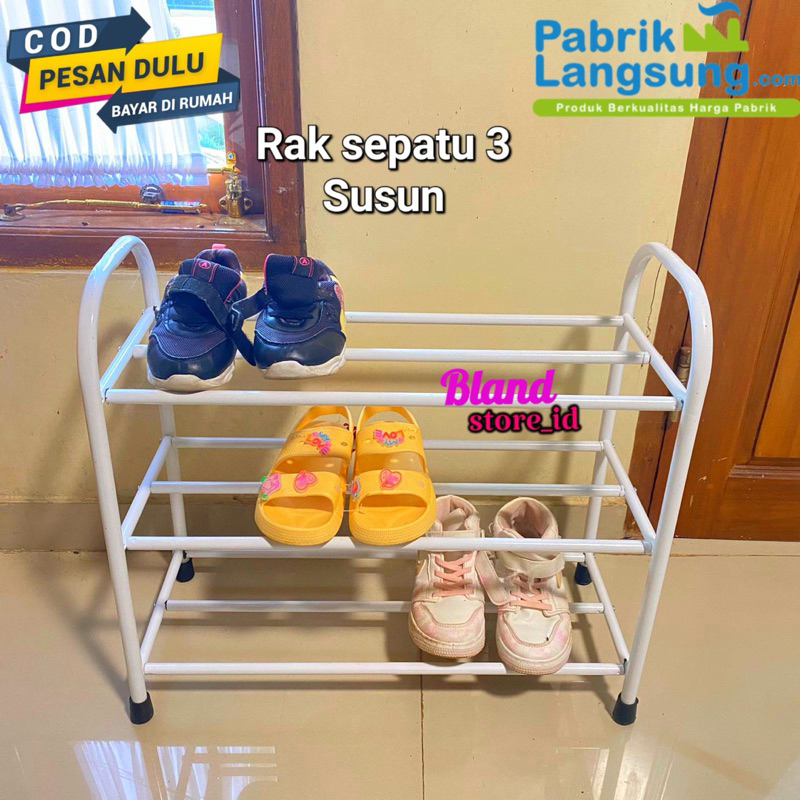 Jual Rak Sepatu 3 tingkat/ rak sepatu kokoh/tempat sepatu sendal full ...