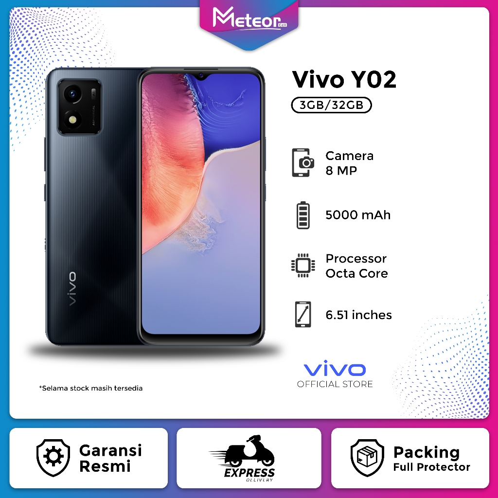 Jual Vivo Y02 3/32 GB GARANSI RESMI (BISA INSTAN AREA MALANG) | Shopee Indonesia