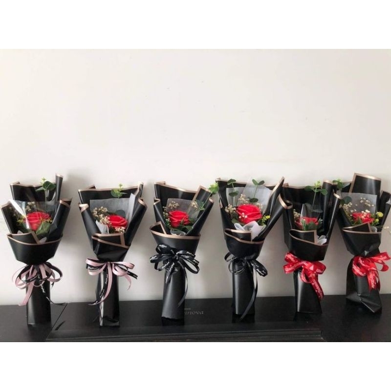 Jual ♥️Pika_Store♥️Buket bunga single rose/ Bouquet bunga mawar single ...