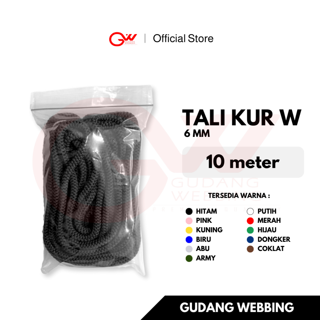 Jual TALI SERUT / TALI TAS / TALI KUR W 6 mm Besar ( Bungkus ) | Shopee ...
