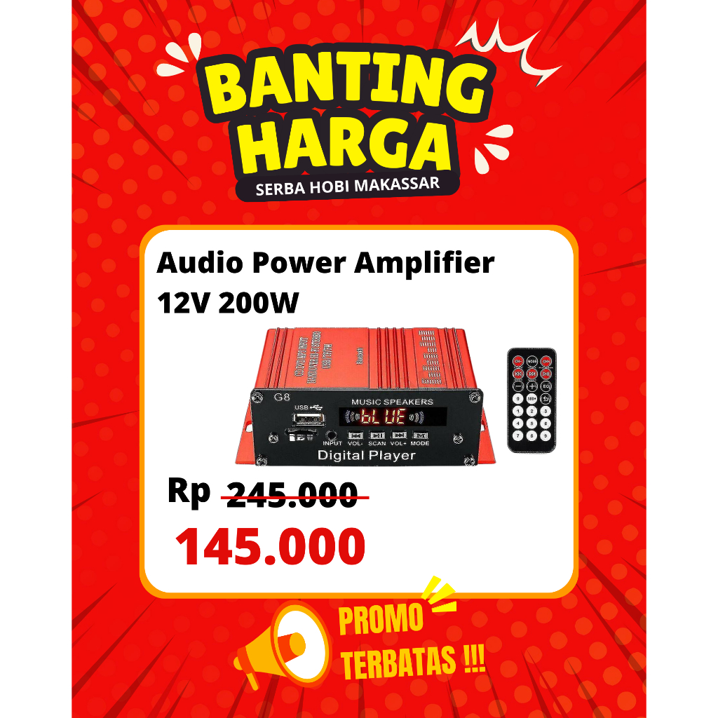 Jual Penguat Daya Audio Mobil Car Audio Power Amplifier 12V 200W ...