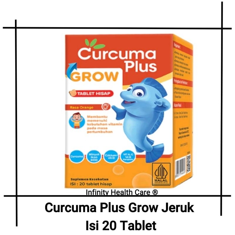 Jual Curcuma Plus Grow Tablet Hisap Multivitamin Rasa Jeruk Isi 20 ...
