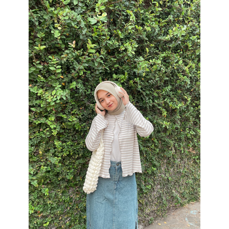 Jual Sally Cardigan by Kimka Hijab | Outer Salur Knit | Kardigan Casual ...