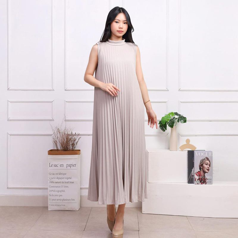 Jual GAMIS PLISKET / DRESS PLISKET PAYUNG / MAXI DRESS PLEATS / INNER ...