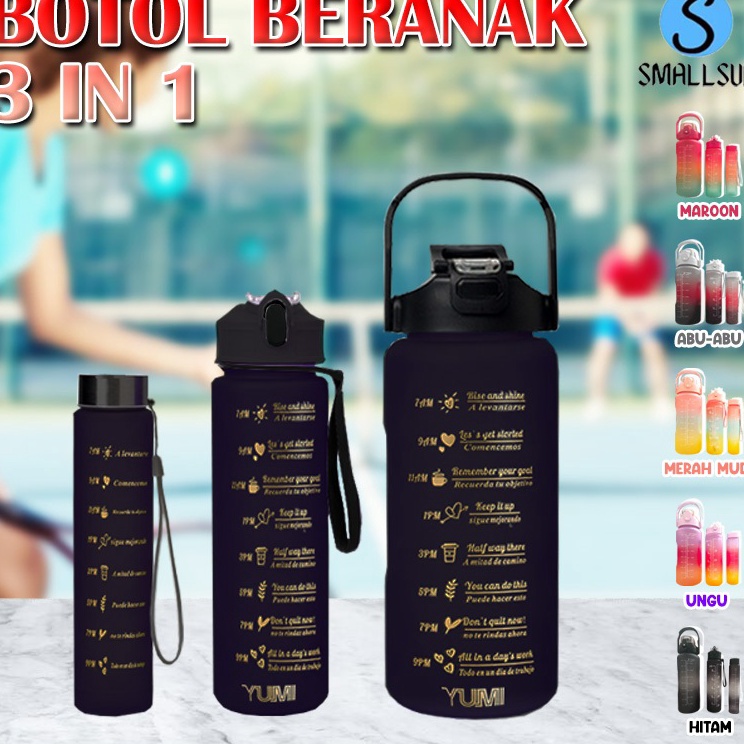Jual Big Sale (SS) Botol Viral Gradasi Warna 3in1 Best Quality 1 Set ...