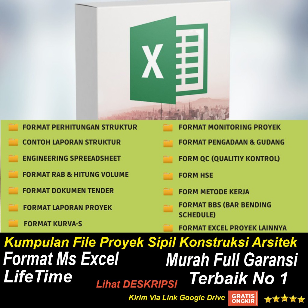 Jual Kumpulan File Proyek Sipil Konstruksi Arsitek Format Ms Excel ...