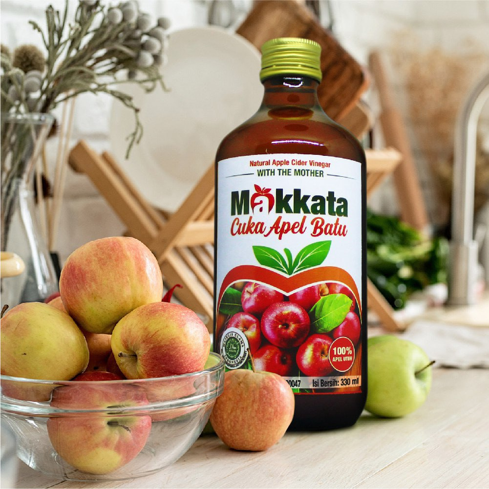 Jual Cuka Apel Batu Malang 330ml - Cuka apel MAKKATA Asli Murni BPOM ...
