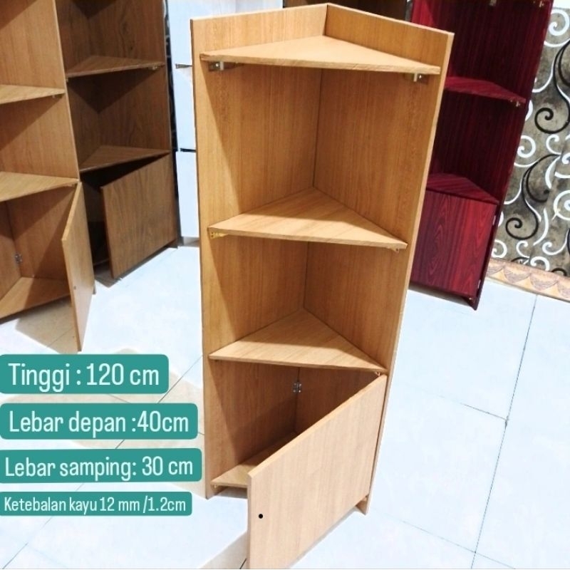 Jual lemari pojok cantik ukuran tinggi 120 cm x lebar depan 40 cm x ...