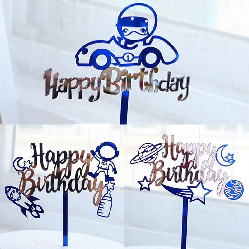 Jual CAKE TOPPER HAPPY BIRTHDAY TEMA ASTRONOT AKRILIK/DEKORASI CAKE HBD ...