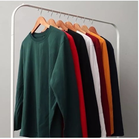 Jual Kaos Polos Panjang catton combad 24s real katun size M-5XL | Shopee Indonesia