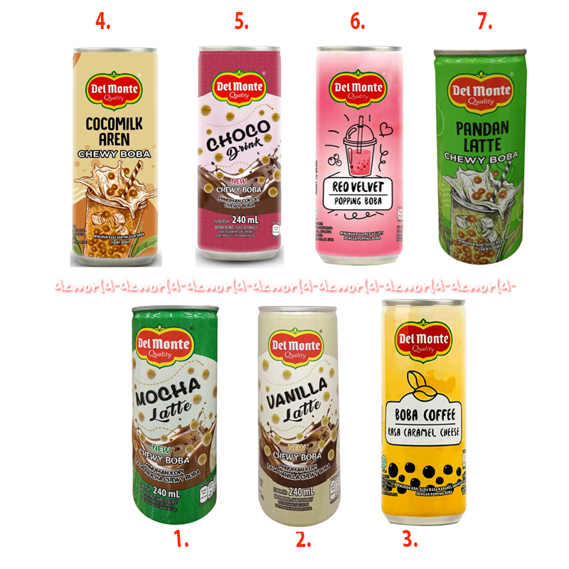 Jual Del Monte 240ml Minuman Boba Kemasan Kaleng Mocha Latte Vanilla ...