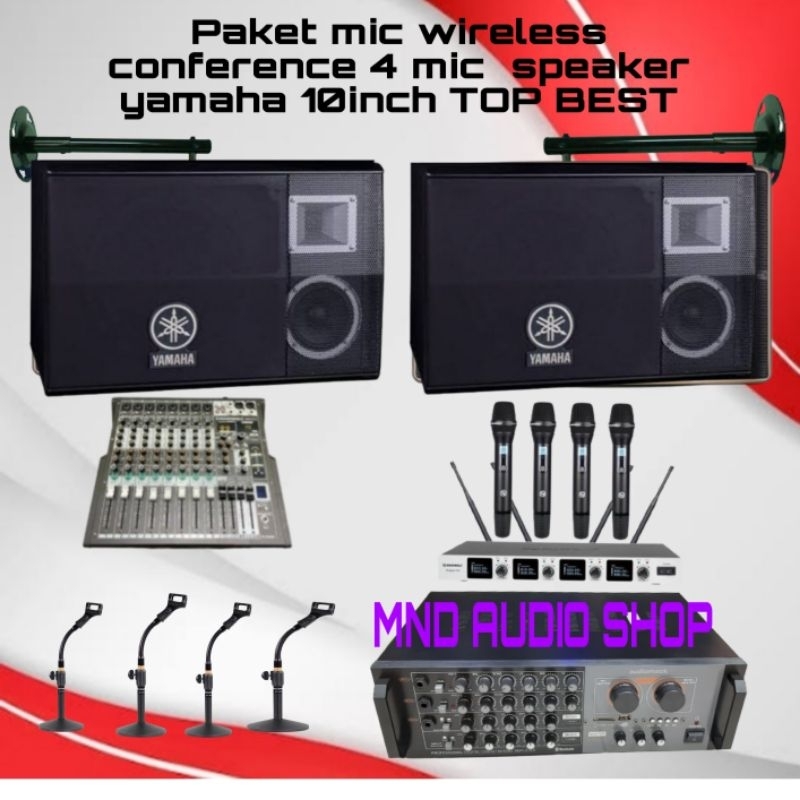 Jual paket sound mic wireless conference 4 mic hardwell +mixer 8 channel | Shopee Indonesia