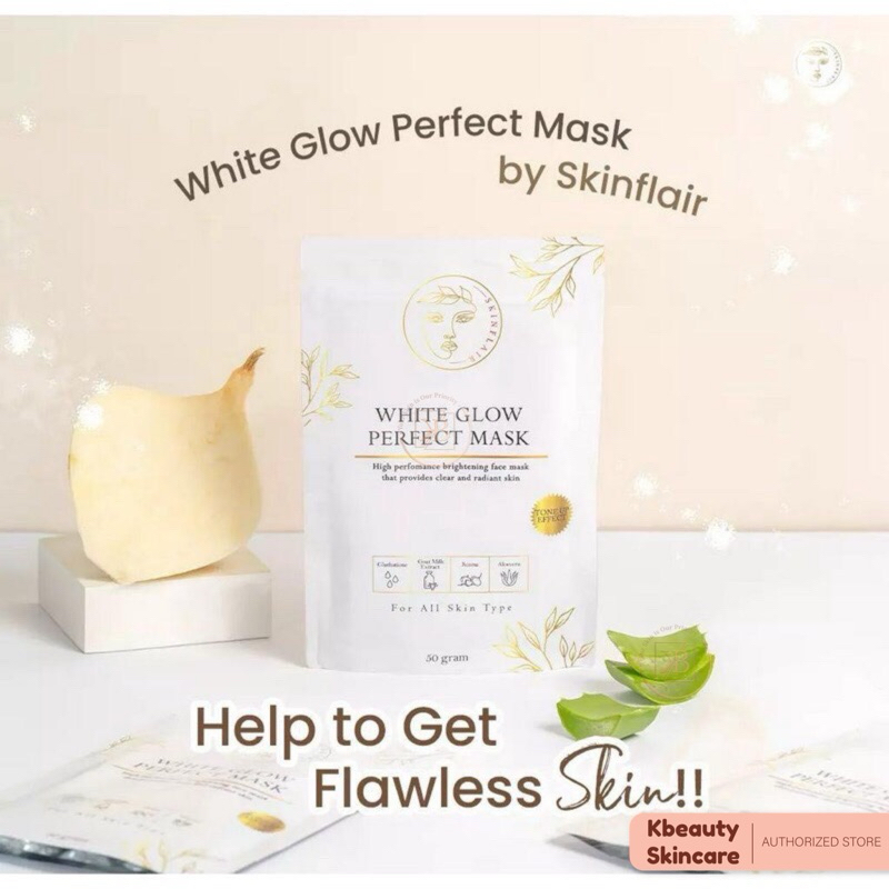 Jual SKINFLAIR WHITE GLOW PERFECT MASK BRIGHTENING FACE MASK MASKER ...