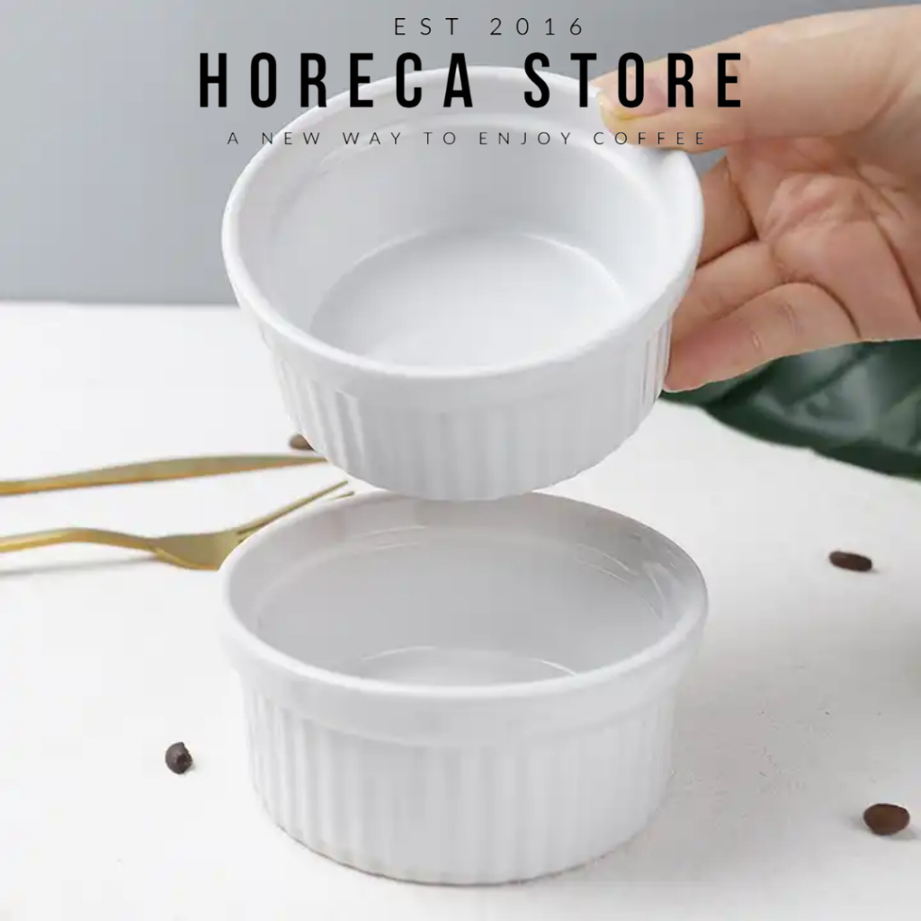 Jual Ramekin 8 cm Mangkok Anti Panas Creme Brule Baking Oven / Mangkuk Keramik Putih White ...
