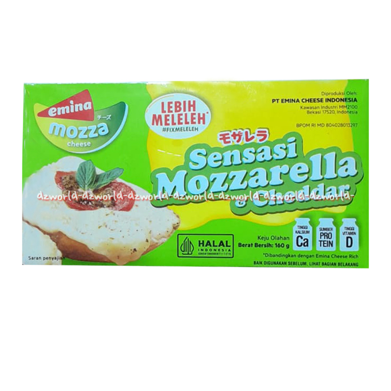 Jual Emina Mozza Cheese 160gr Sensasi Mozarella & Cheddar Keju Batang Mozarela Emmina Hallal ...