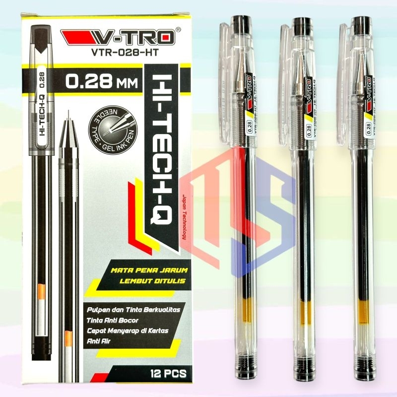 Jual Pulpen / Ballpoint / Pen Gell Hi Tech 0.28 V-TRO (12 Pcs) | Shopee Indonesia