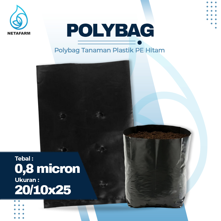 Jual Polybag / Polibag Tanaman Plastik PE Hitam 08mc 20/10x25cm - 500gr ...