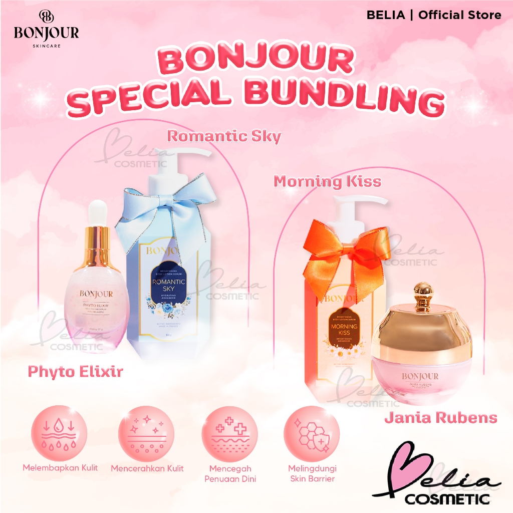 Jual BELIA BONJOUR Skincare Special Bundling | Body Lotion Serum ...