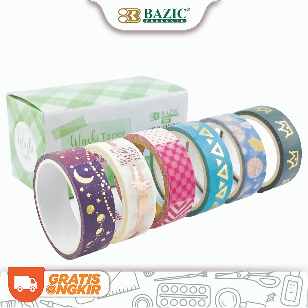 Jual Bazic Washi Tape Assorted (6/Pack) - Selotip Kertas Lucu Scrap ...
