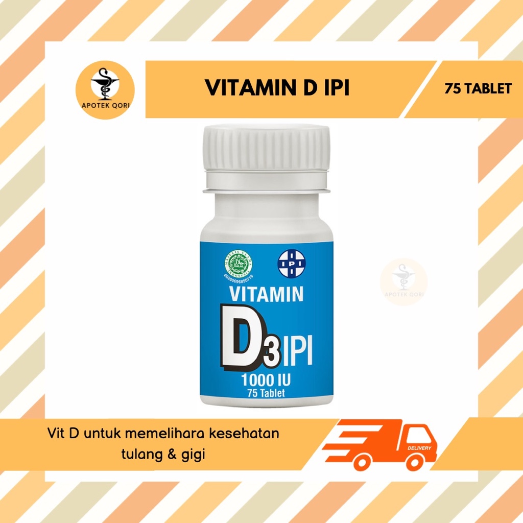 Jual IPI VITAMIN D3 1000 IUBOTOL @ 75 PCS/TULANG DAN GIGI | Shopee ...