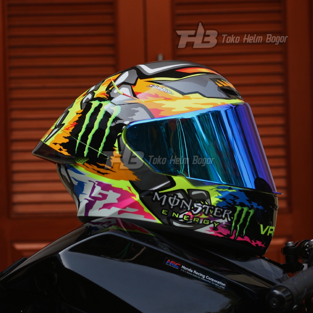 Jual KYT TT Course custom Marco Bezzecchi visor BLUE spoiler 3D ...