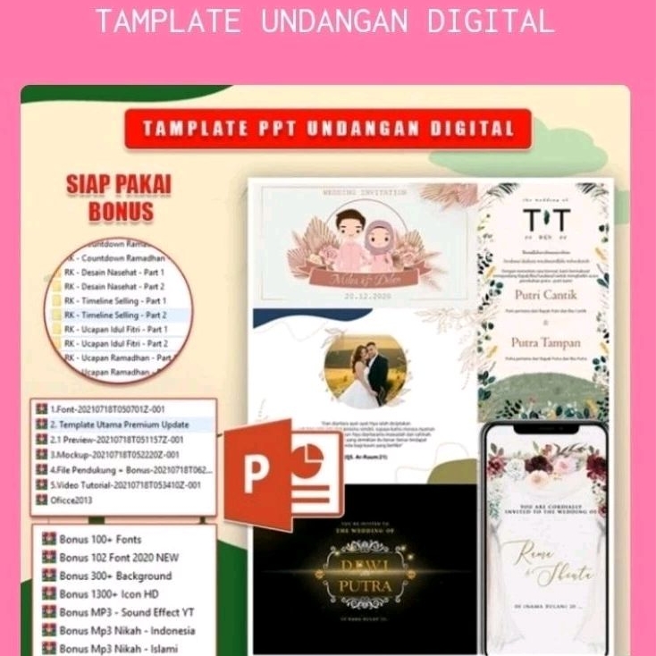 Jual 200++ template undangan digital ppt (bonus e-book+free tutorial) | Shopee Indonesia