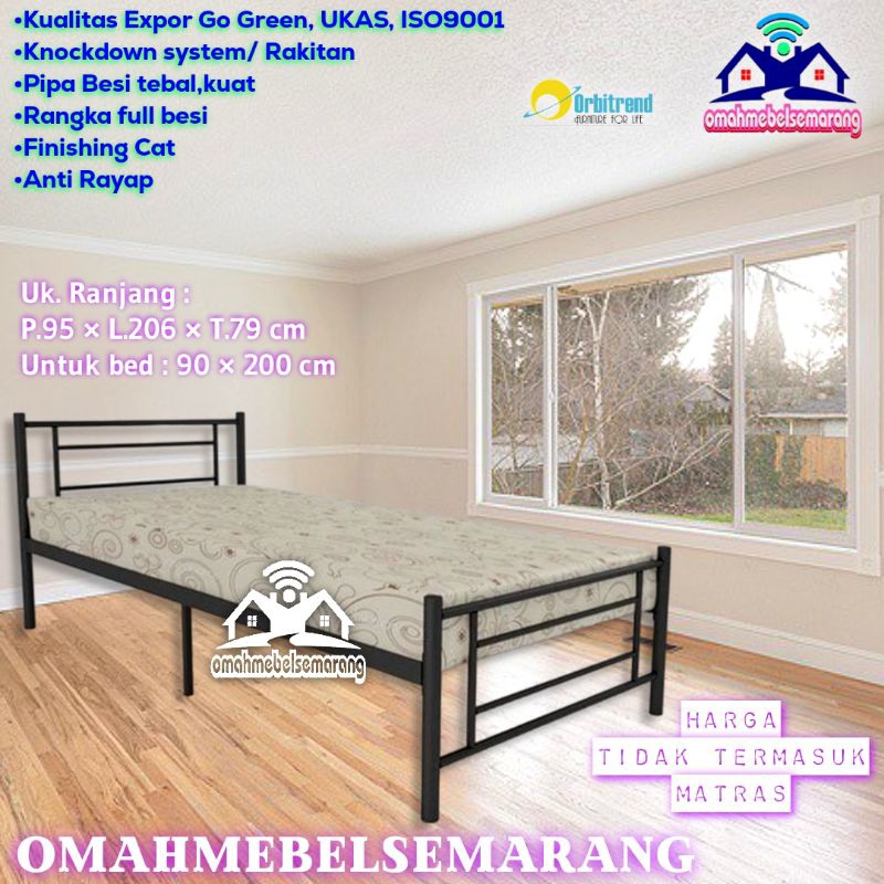 Jual Ranjang besi single bed ORBITREND SQUARE divan metal minimalis ...