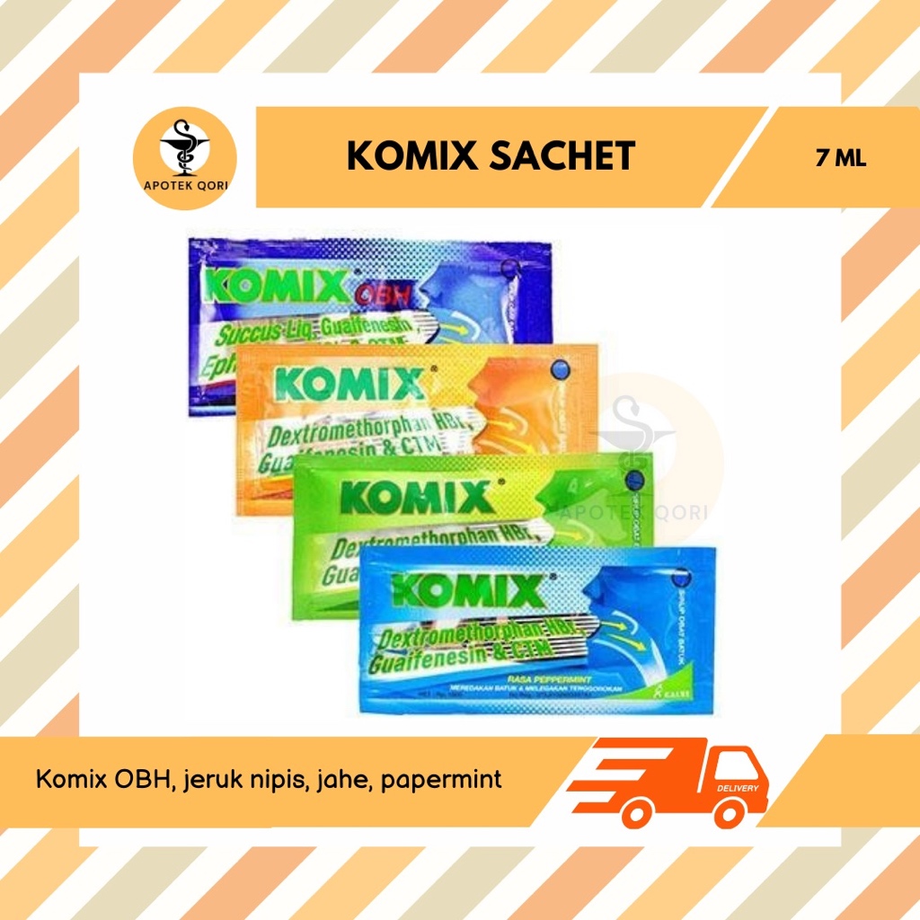 Jual KOMIX SACHET 7 ML/KOMIX OBH JAHE JERUK NIPIS PEPPERMINT/OBAT BATUK ...