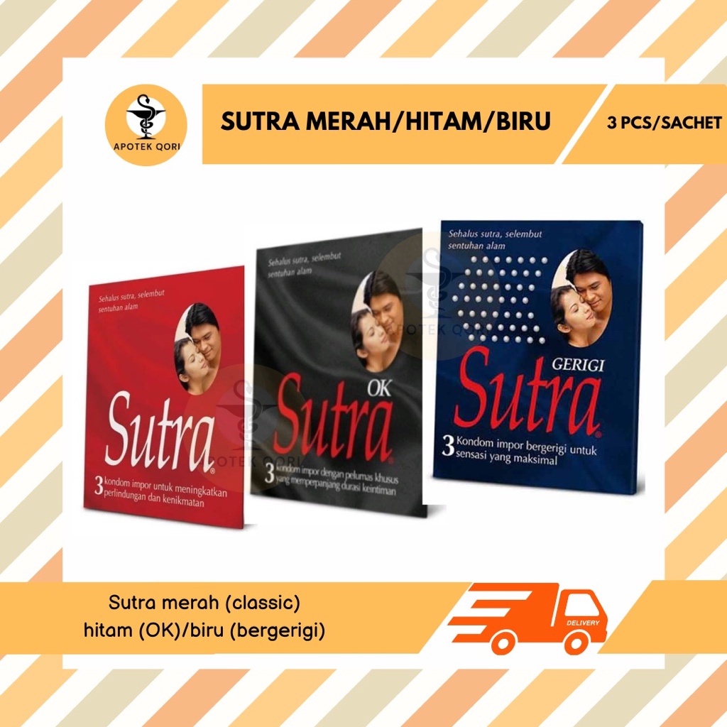 Jual SUTRA KONDOM BOX 3 PCS/GERIGI/OK/CLASSIC/SUTRA BOX 12 PCS/GERIGI ...