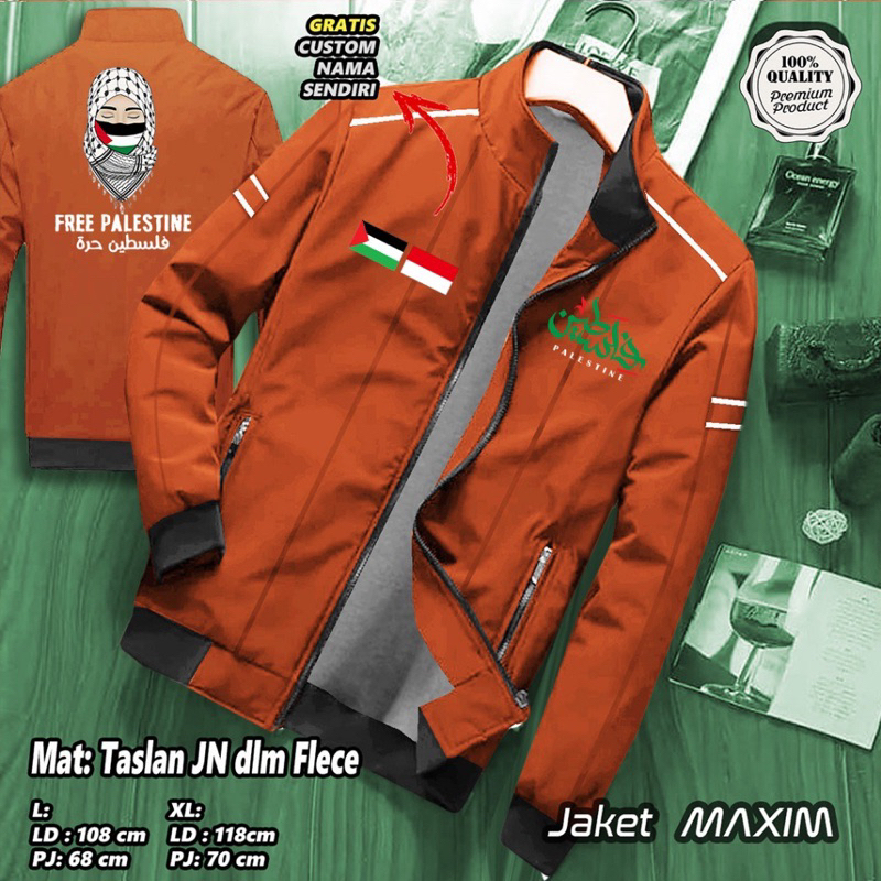 Jual JAKET PARASUT FREE PALESTINE / JAKET RUBBY GAZA / PALESTINE ...