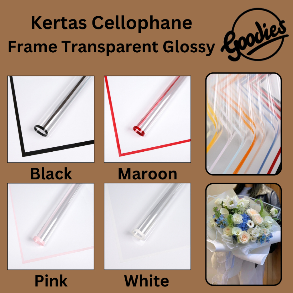 Jual *5 LEMBAR* Kertas Cellophane Bucket Bunga [Frame Transparent ...