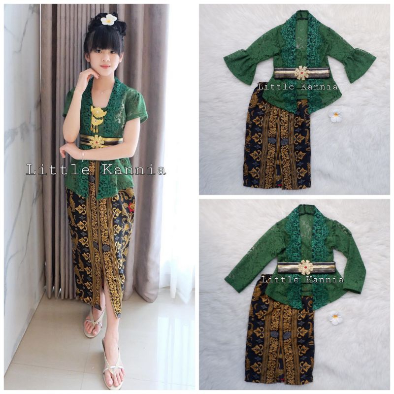 Jual SET KEBAYA ANAK KARTINI IJO BOTOL (PRADAHITAM GOLD) | Shopee Indonesia