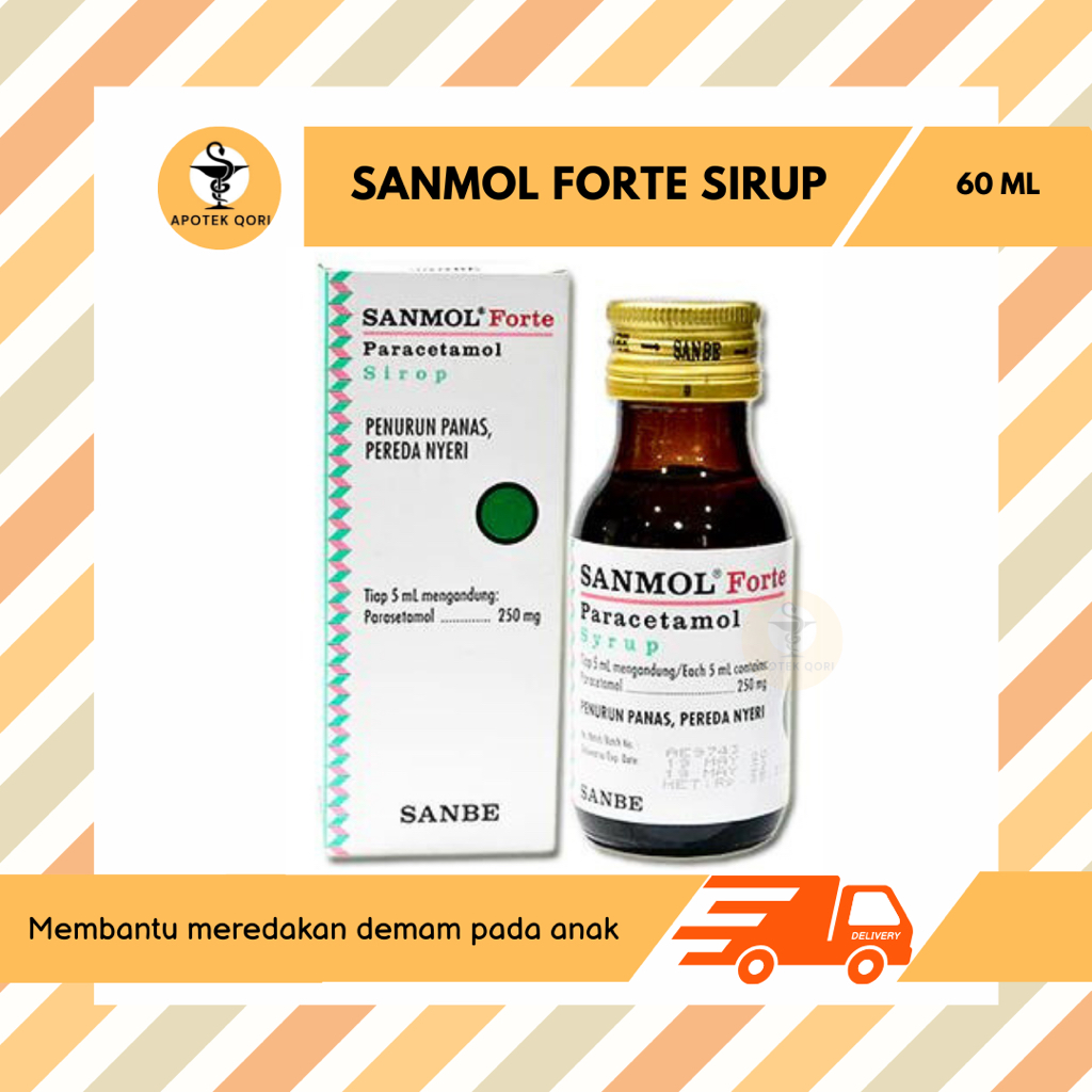 Jual SANMOL FORTE SIRUP 60 ML/PARACETAMOL/DEMAM NYERI ANAK | Shopee Indonesia