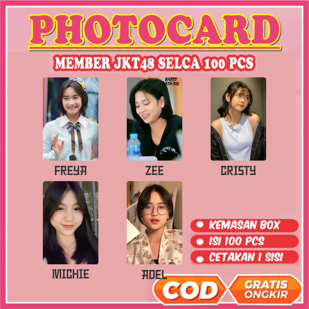 Jual Photocard Member JKT 48 Freya, Zee, Cristy, Adel, Michie Selca 100 ...