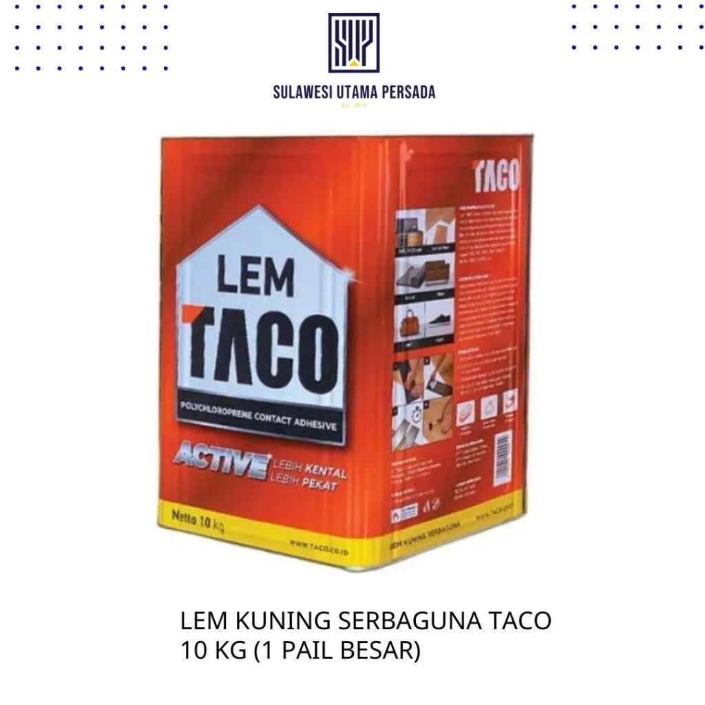 Jual lem kuning taco 10 KG merah lem kuning serbaguna kualitas bagus 100% original | Shopee ...