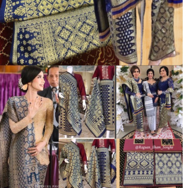 Jual TERLARIS Songket Lepus Halus Exclusive Warna Best Seller Biru Gold / Songket Tenun ...