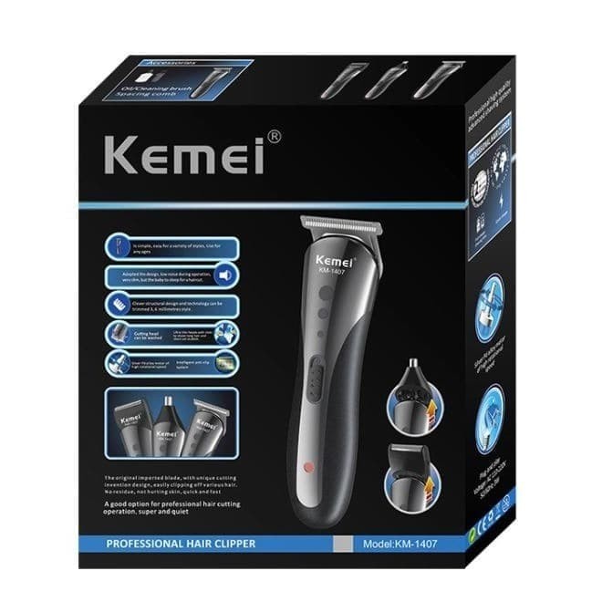 Jual MESIN CUKUR KEMEI KM-1407 CLIPPER 3 in 1 ALAT CUKUR RAMBUT CHARGER | Shopee Indonesia