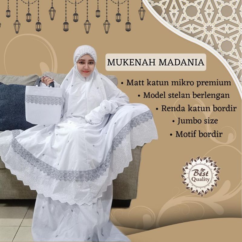 Jual mukenah madania mukenah umroh dan haji mukenah setelan berlengan ...