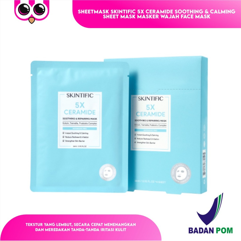 Jual SHEETMASK SKINTIFIC 5X CERAMIDE SOOTHING & CALMING SHEET MASK ...