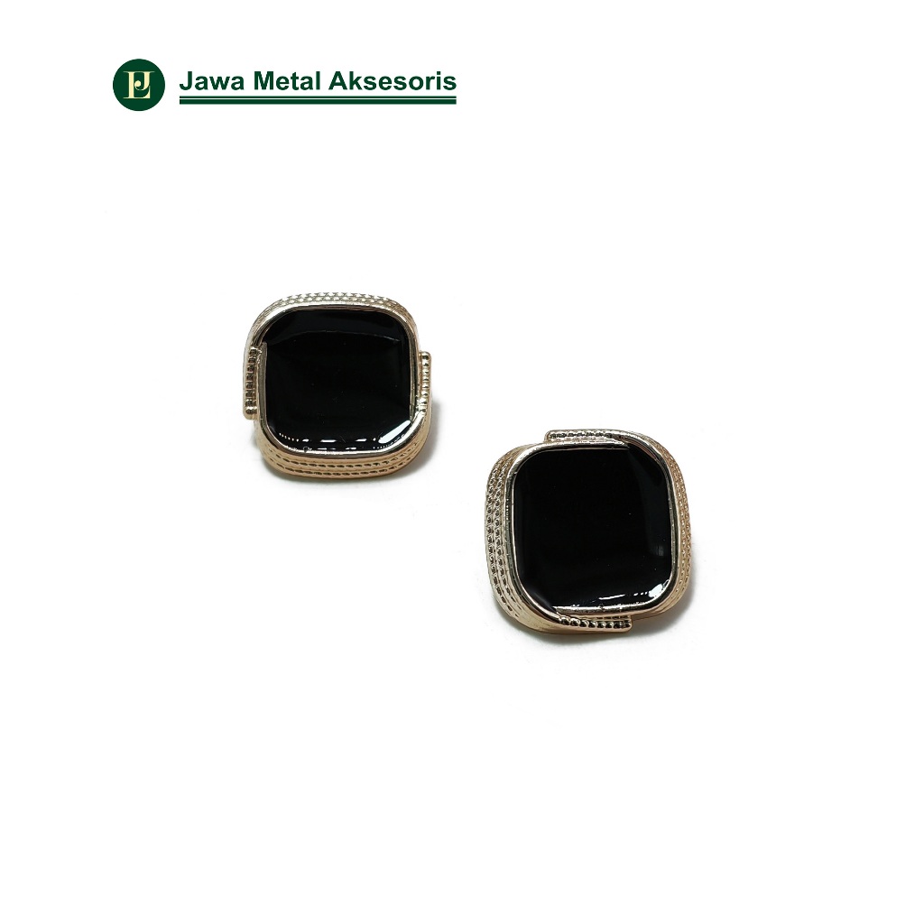 Jual Jawa Plastic Button Kancing Kotak 19mm Hitam Emas Unik Cantik ...