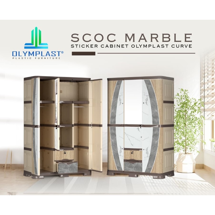 Jual TERBARU Lemari Pakaian Plastik GANTUNG KACA CERMIN KUNCI Minimalis ...