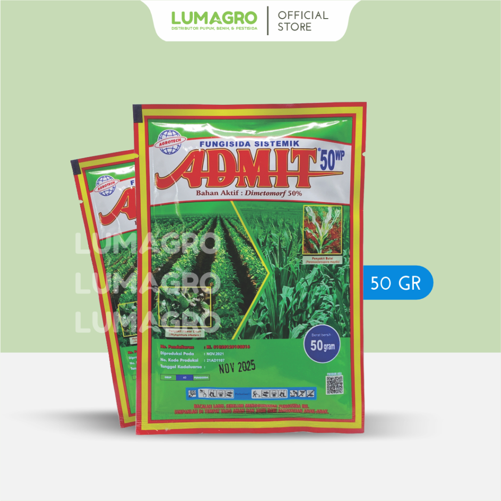 Jual Fungisida Admit 50WP 50gr Dimetomorf Pengendali Penyakit Bulai ...