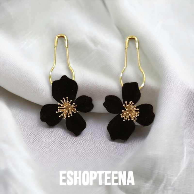 Jual A08 Anting hijab bunga warna_anting jilbab | Shopee Indonesia