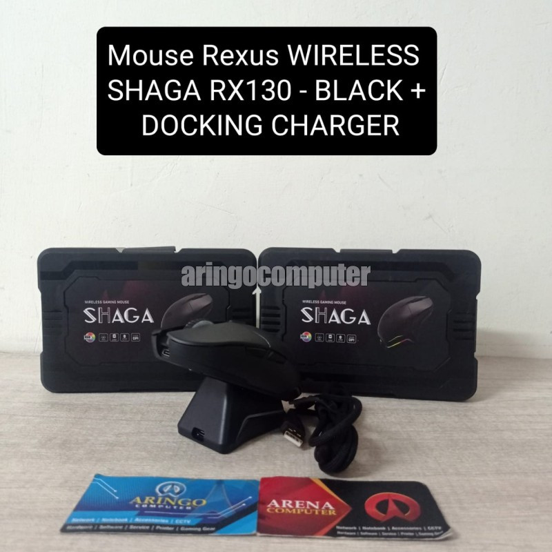 Jual Mouse Rexus WIRELESS SHAGA RX130 - BLACK + DOCKING CHARGER ...