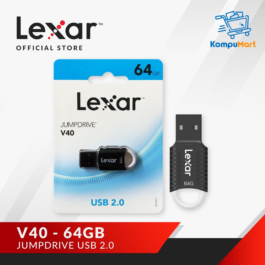 Jual Flashdisk Lexar JumpDrive V40 USB 2.0 - 64GB/ Penyimpanan Data v40 64gb / Compac flash ...